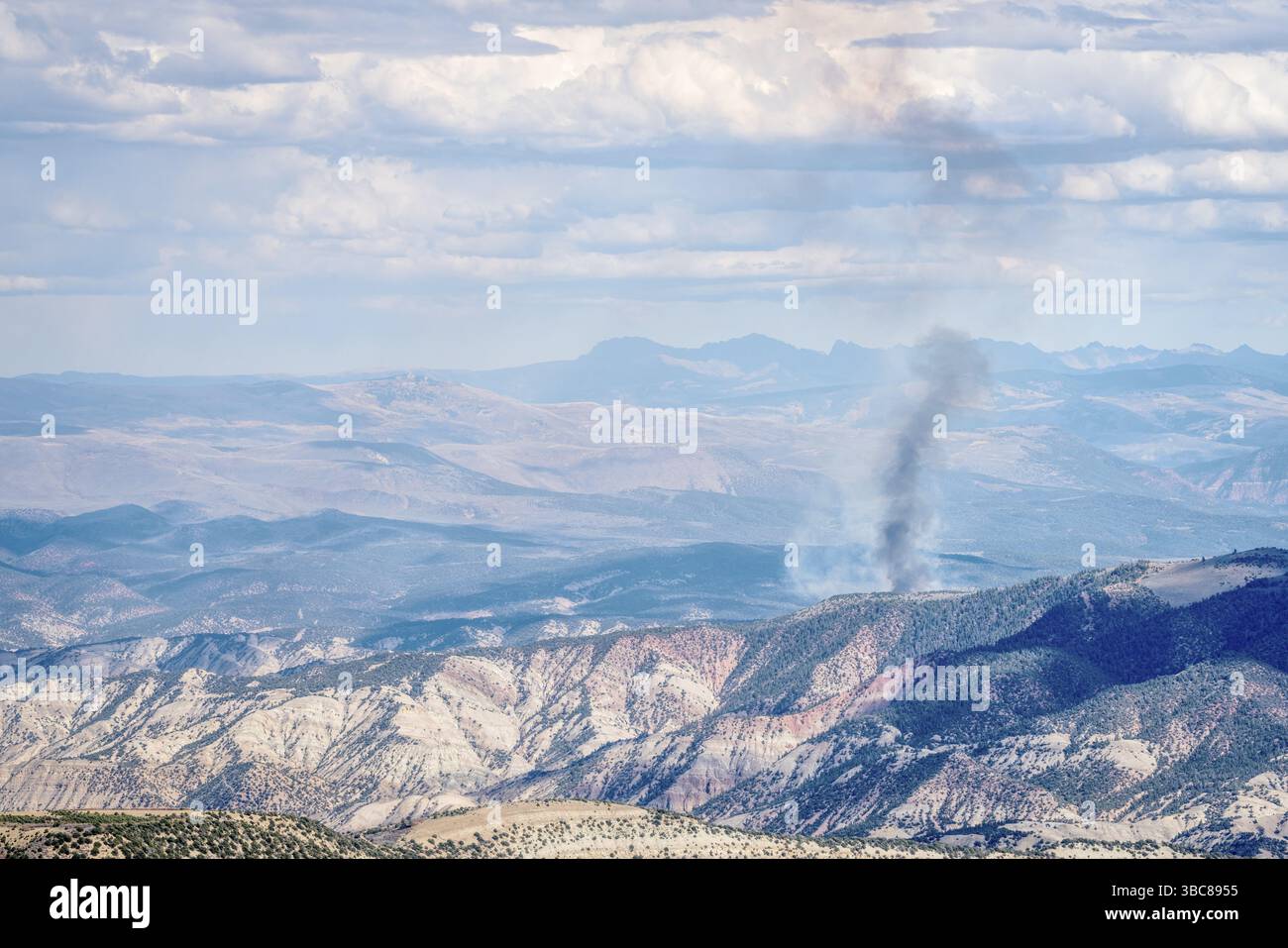 Smoke plume from controlled forest burn in White RIver National Forest ...