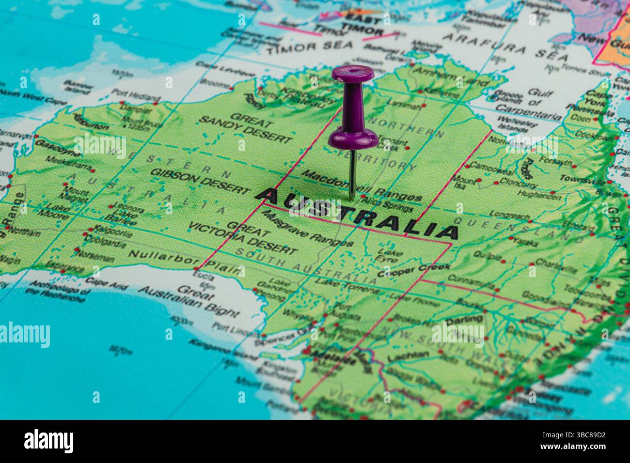 A detailed map showcases Australia, highlighting geographical features ...