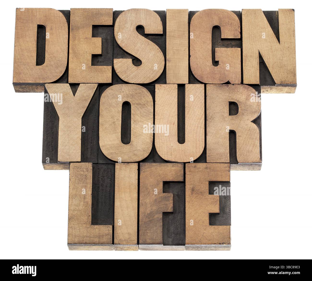 Design your life - self development concept - isolated text in ...