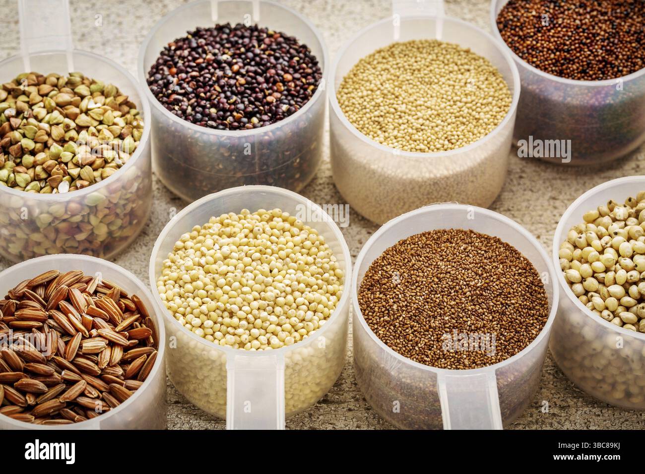 Gluten free grains (quinoa, brown rice, kaniwa, amaranth, sorghum ...