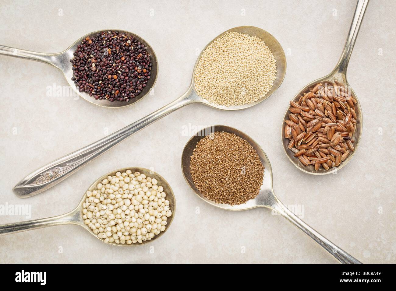 Gluten free grain)black quinoa, amaranth, brown rice, teff and sorghum ...