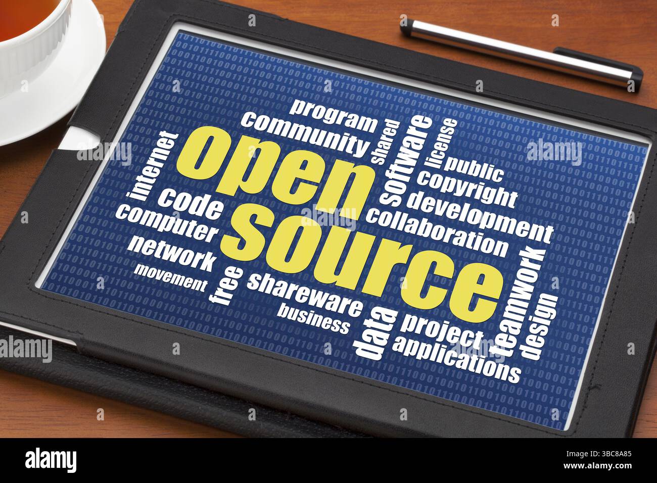 Computer software development concept - open source word cloud on a ...