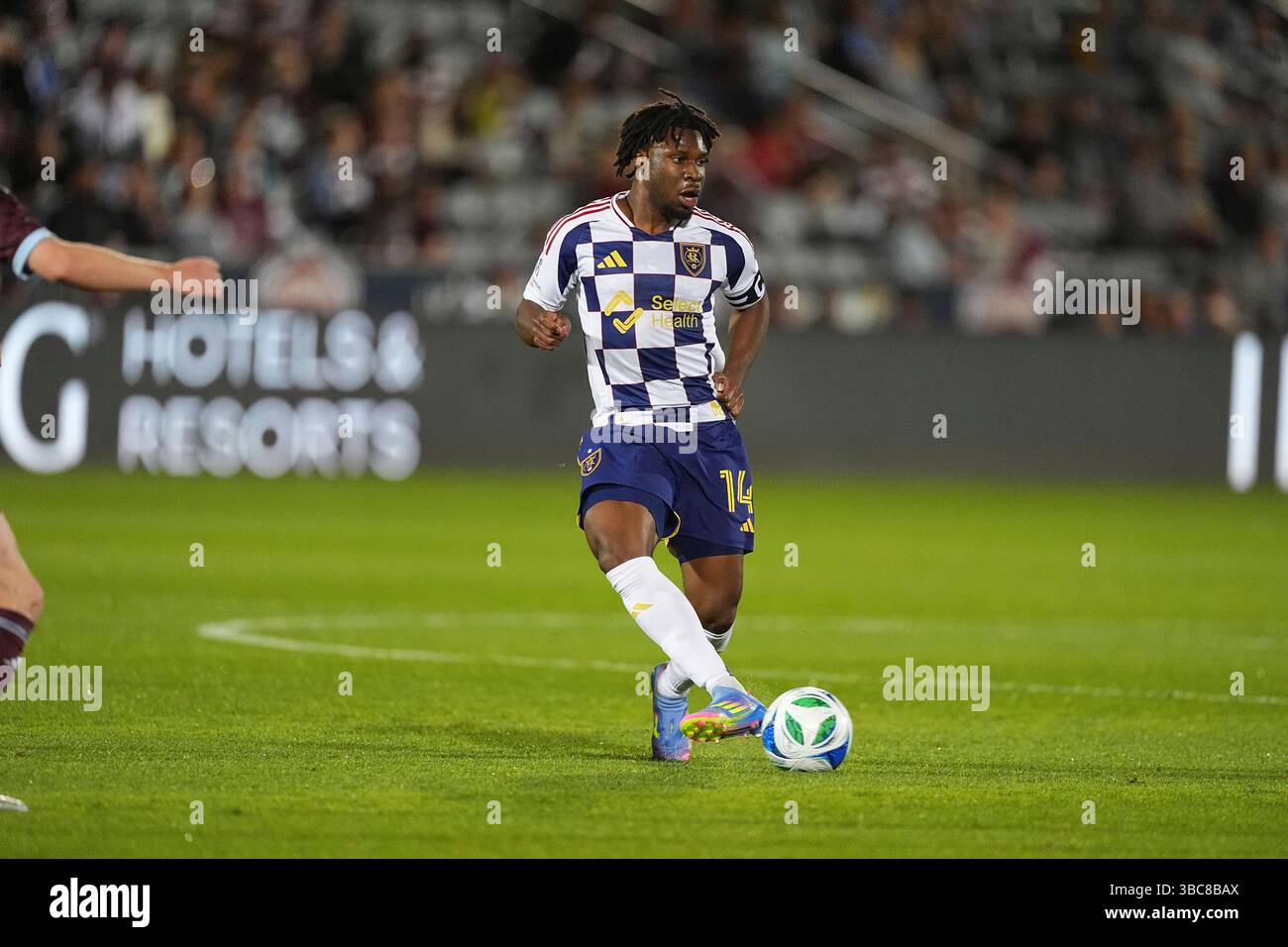 Real Salt Lake midfielder Emeka Eneli (14) in the second half of an MLS ...