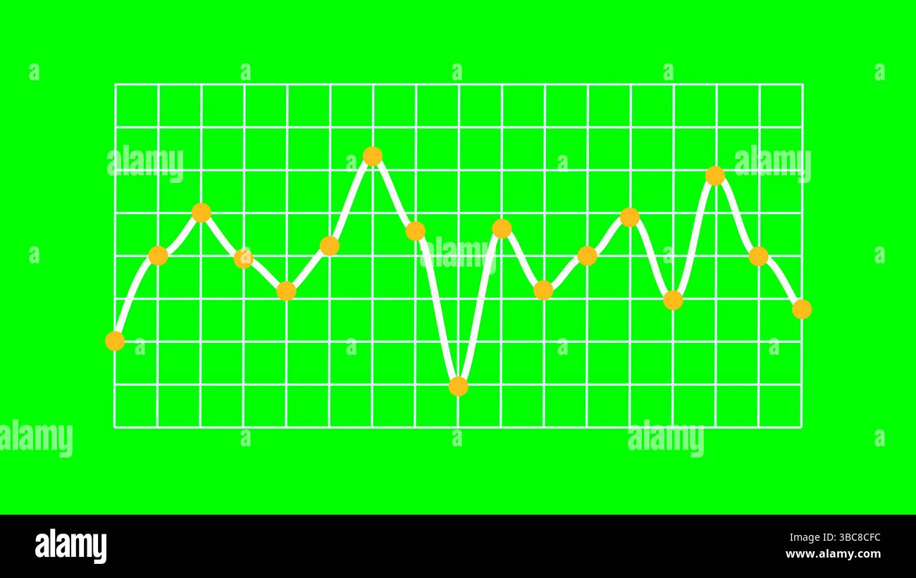 Business Trend Line Graph Showing Trading on Green Screen Stock Photo ...