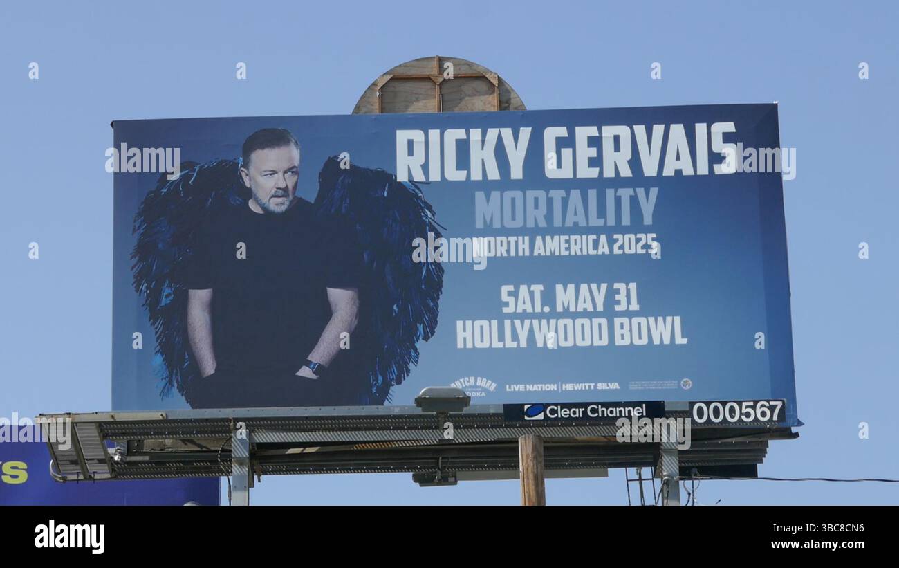 Los Angeles, California, USA 18th May 2025 Ricky Gervais Mortality Tour ...