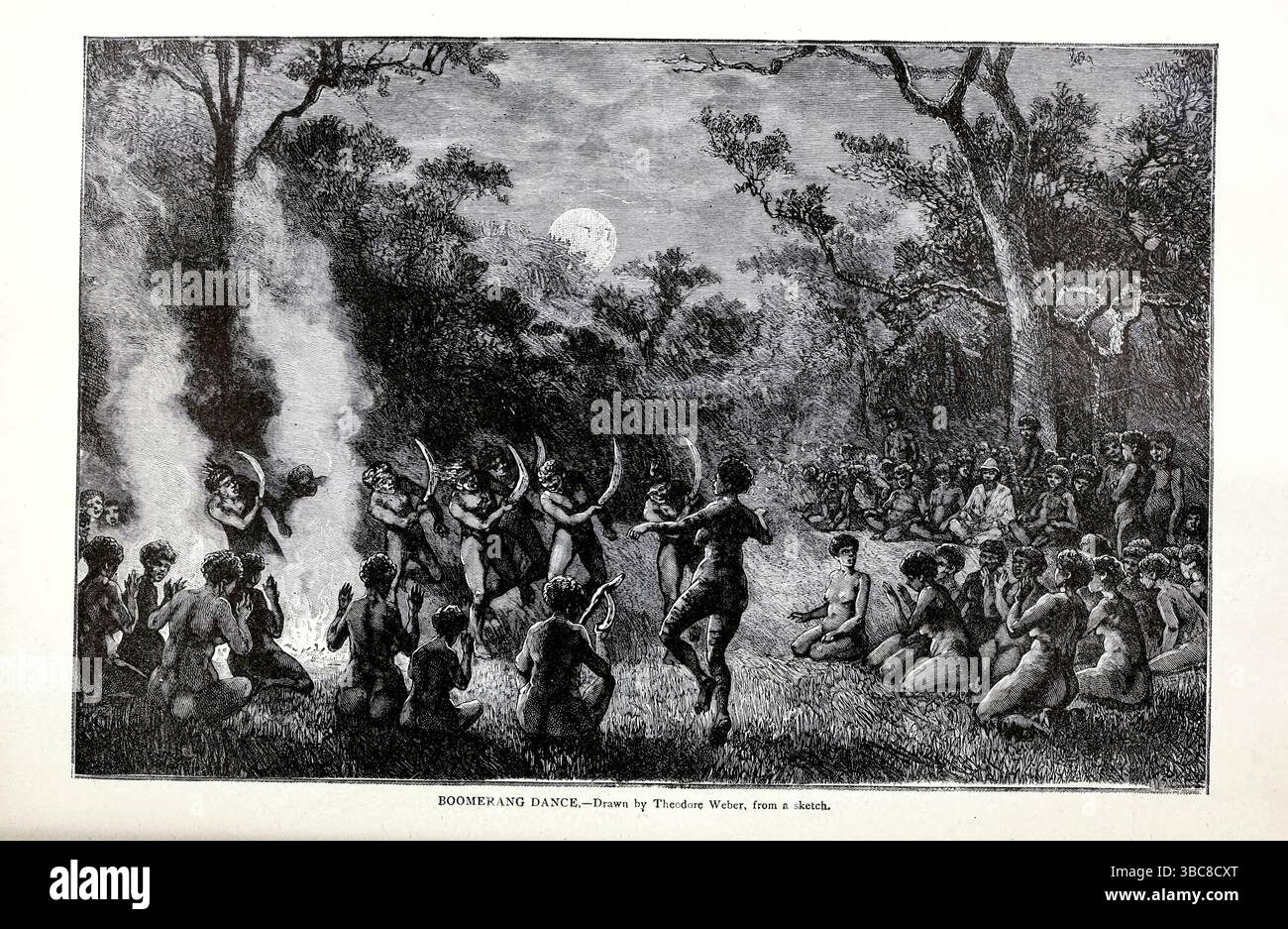 Boomerang Dance Drawn by Theodore Weber from BOOK XXX - AUSTRALIANS AND ...