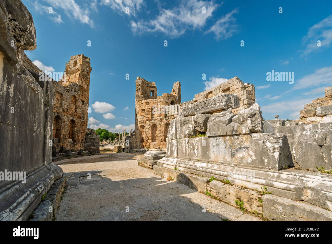 Ruins of the Hellenistic City Gate of the Ancient City of Perge (Perga ...