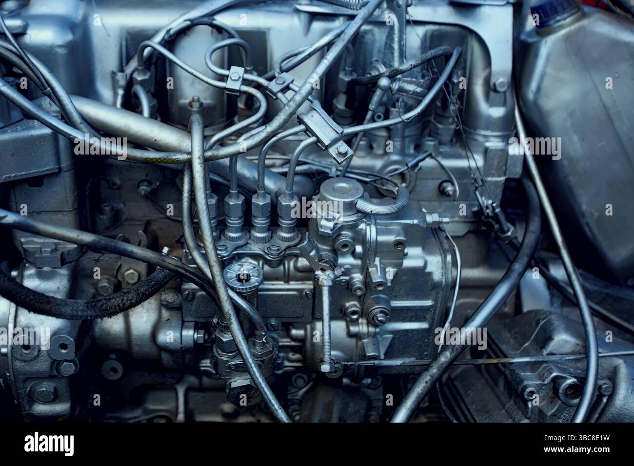 Part of the diesel engine of an old Mercedes Stock Photo - Alamy