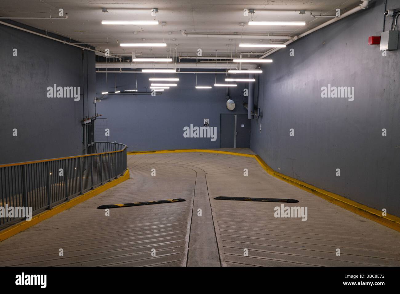 Lights leading down to an underground parkade off Richards Street in ...