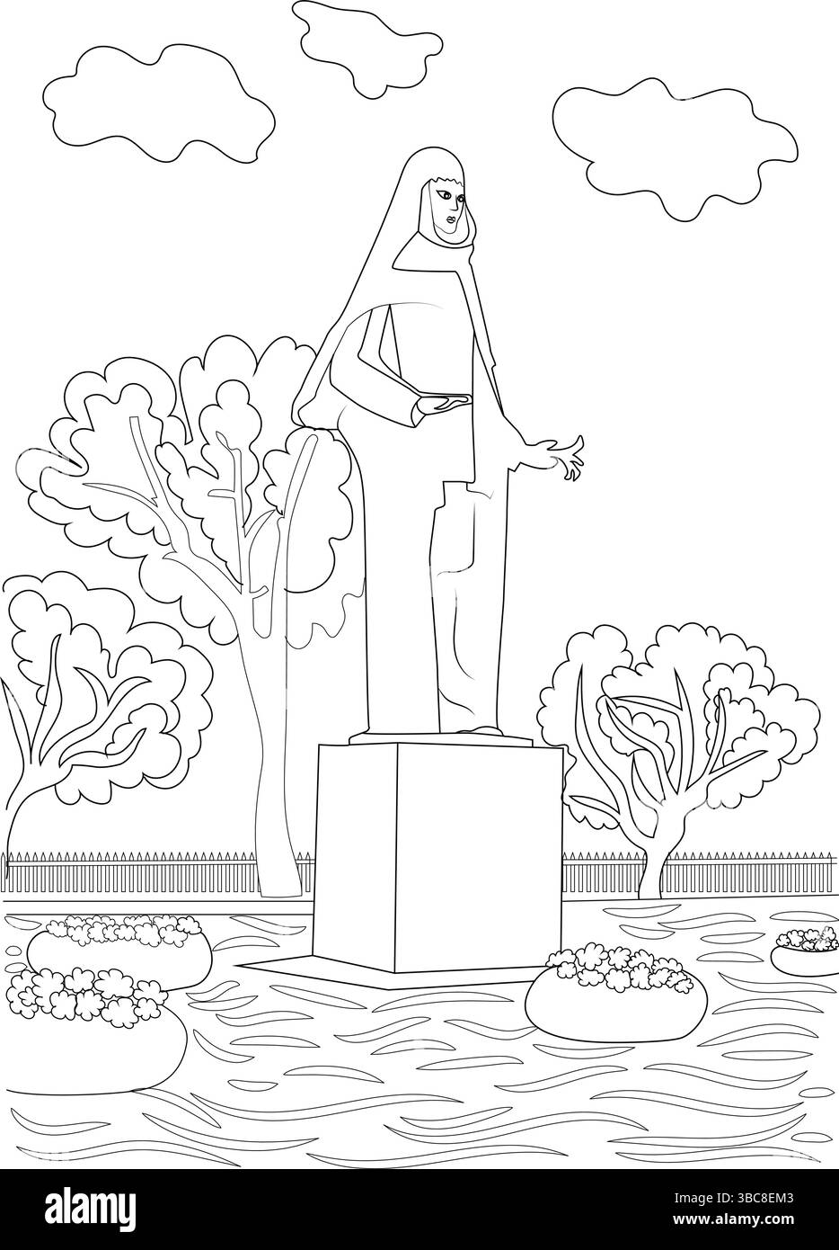 Sculpture garden scenery Black and White Stock Photos & Images - Alamy