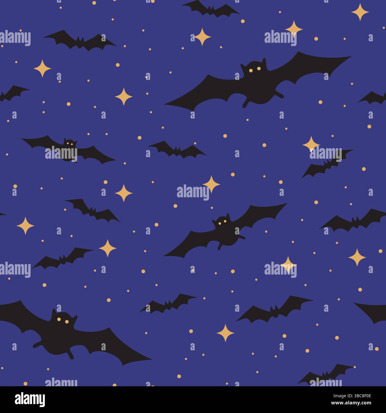Halloween background with bat. Seamless pattern of flying scary vampire ...