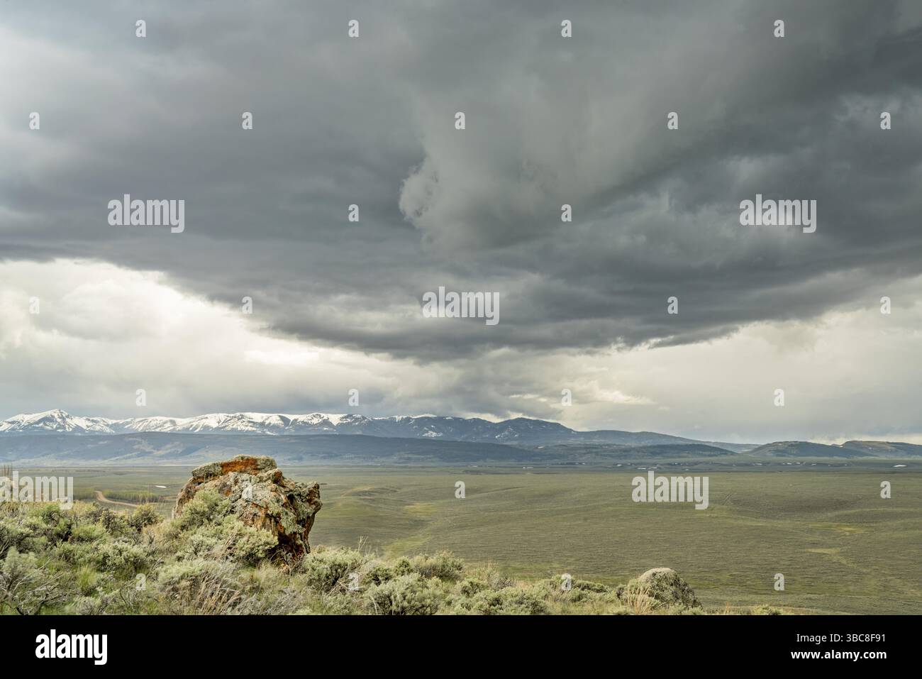 Heavy storm clouds over Colorado's North Park with Park Range of Rocky ...