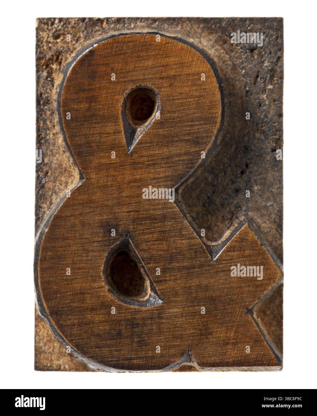 Ampersand symbol - isolated vintage wood letterpress type block Stock ...