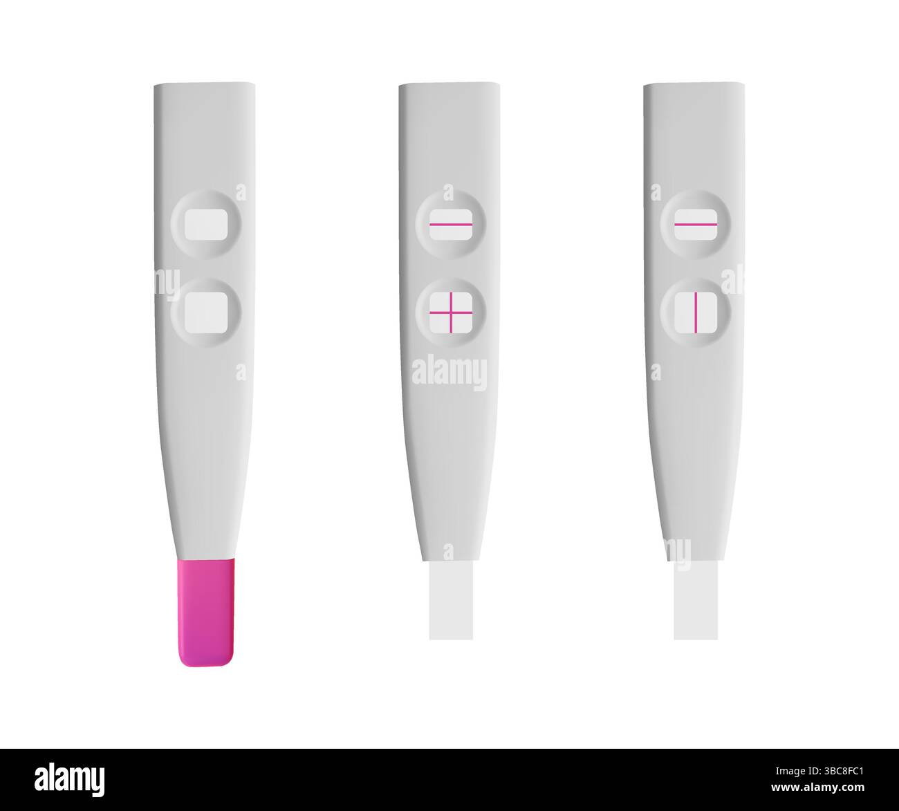 Pregnancy tests are showing positive result with two lines, negative ...