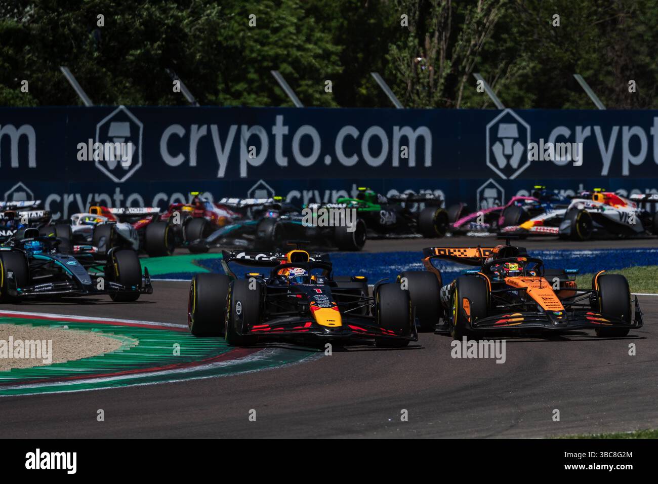 Imola, Italy. 18th May, 2025. Max Verstappen of the Netherlands and Oracle Red Bull Racing ...