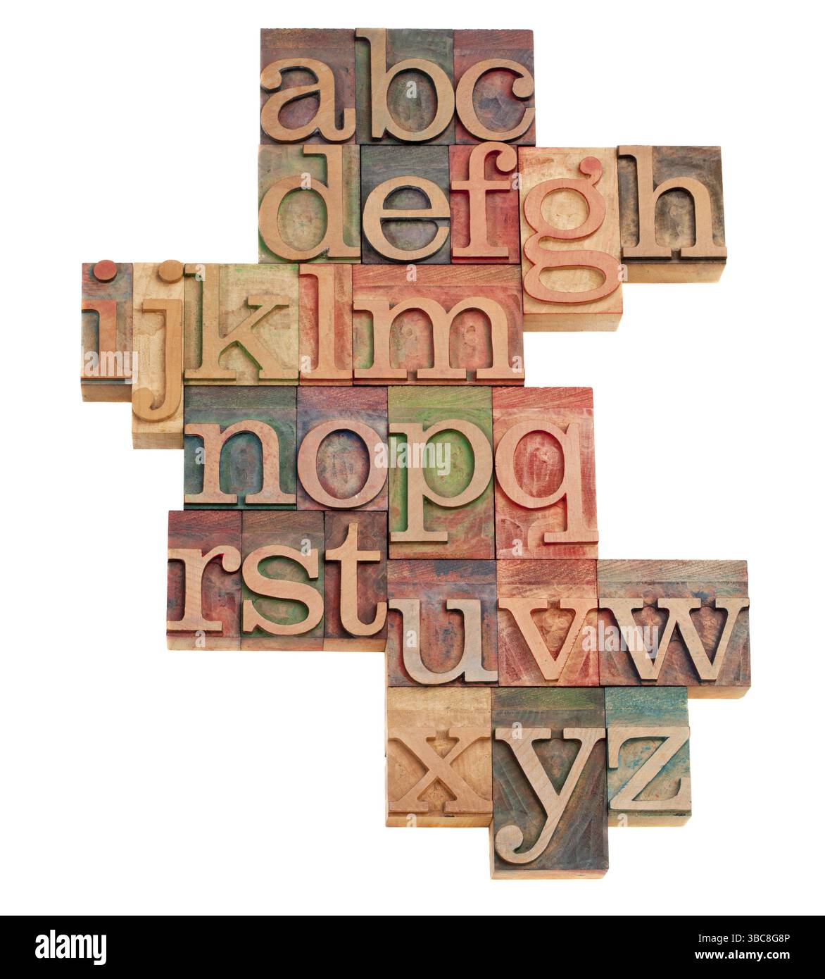 Alphabet - abstract of vintage wooden letterpress printing blocks ...