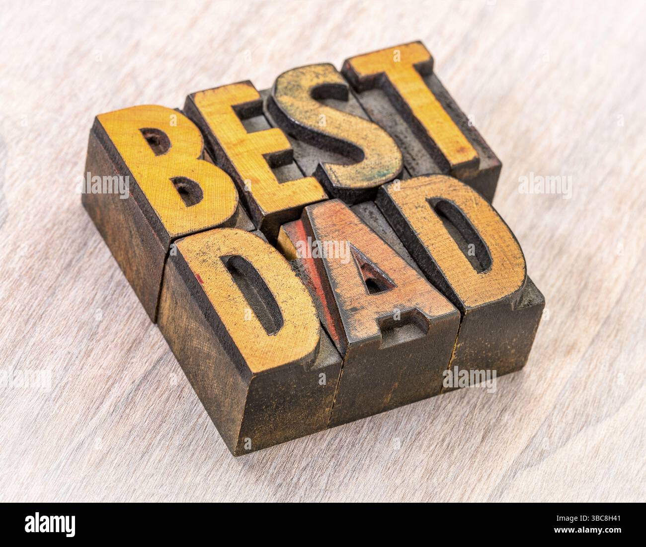 Best dad word abstract in vintage letterpress wood type Stock Photo - Alamy
