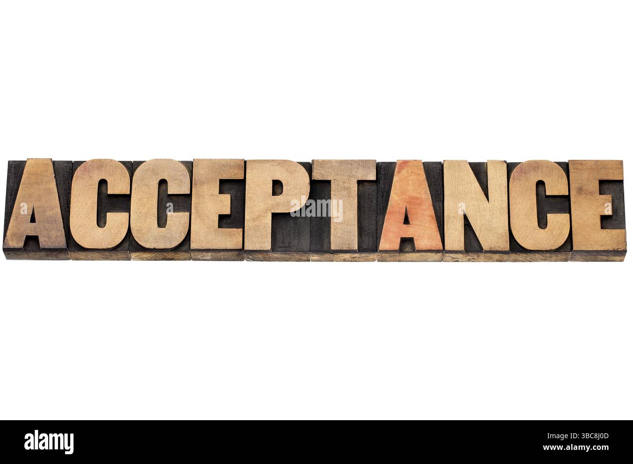 Acceptance word - isolated text in letterpress wood type Stock Photo ...