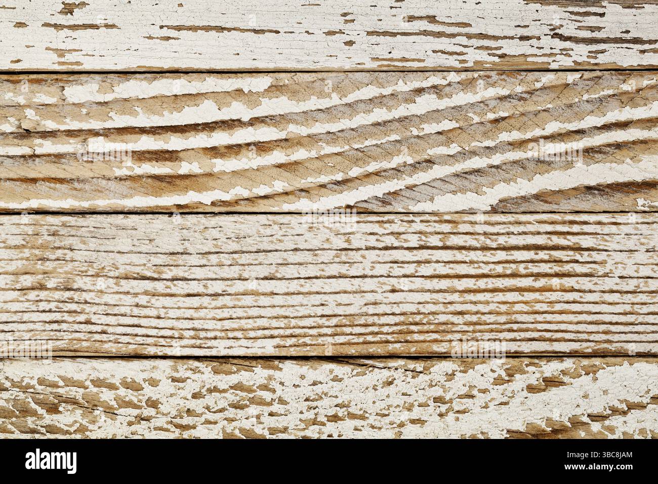 Grunge wood background with old white painted planks, different grin ...