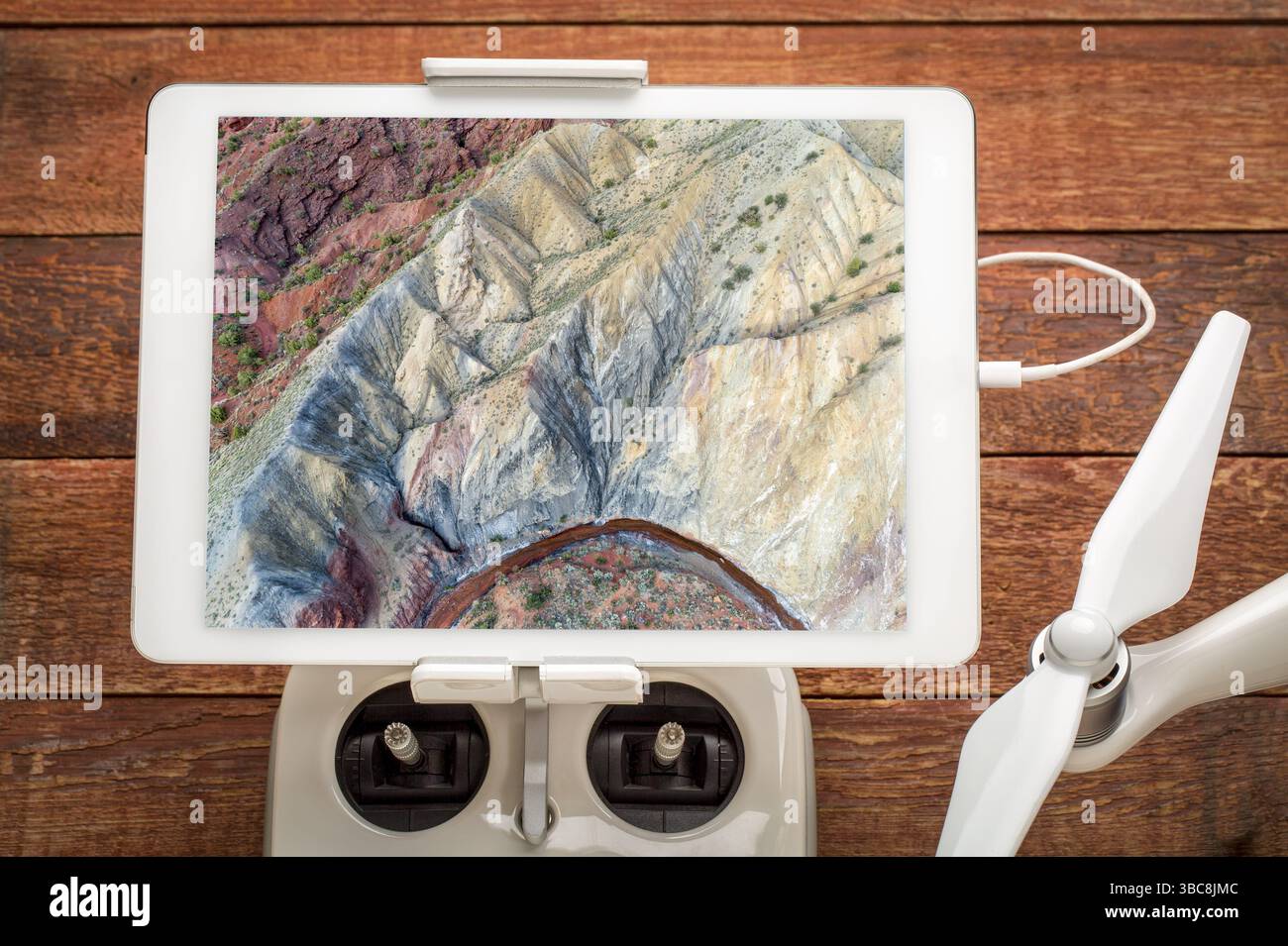 Colorful rock formation and stream along Onion Creek in Moab area, Utah ...