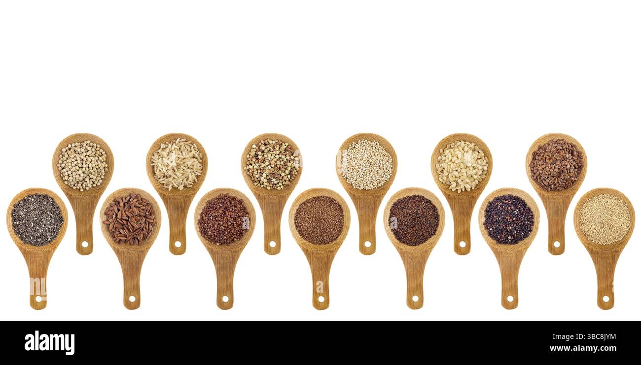 A variety of gluten free grains (buckwheat, amaranth, brown rice ...