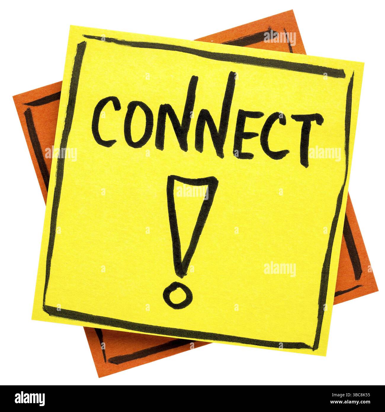 Connect reminder - networking concept, handwriting on an isolated ...