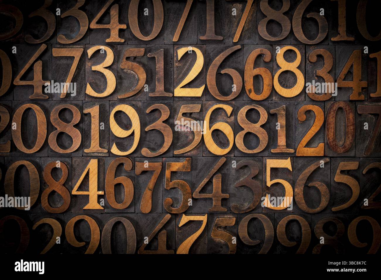 Random number background - vintage letterpress wood type Stock Photo ...