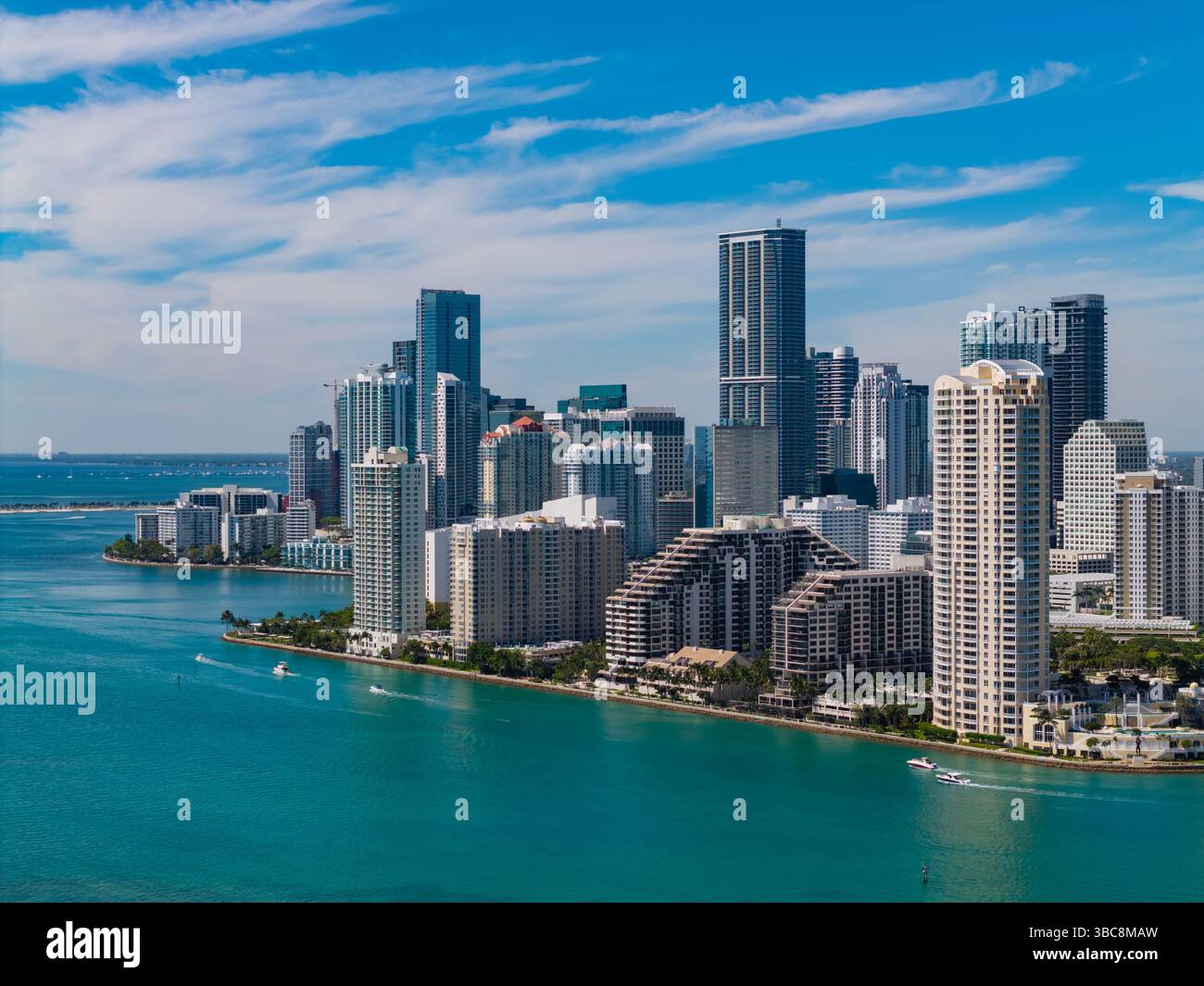 Downtown Brickell Miami. Panoramic modern architecture in Miami ...