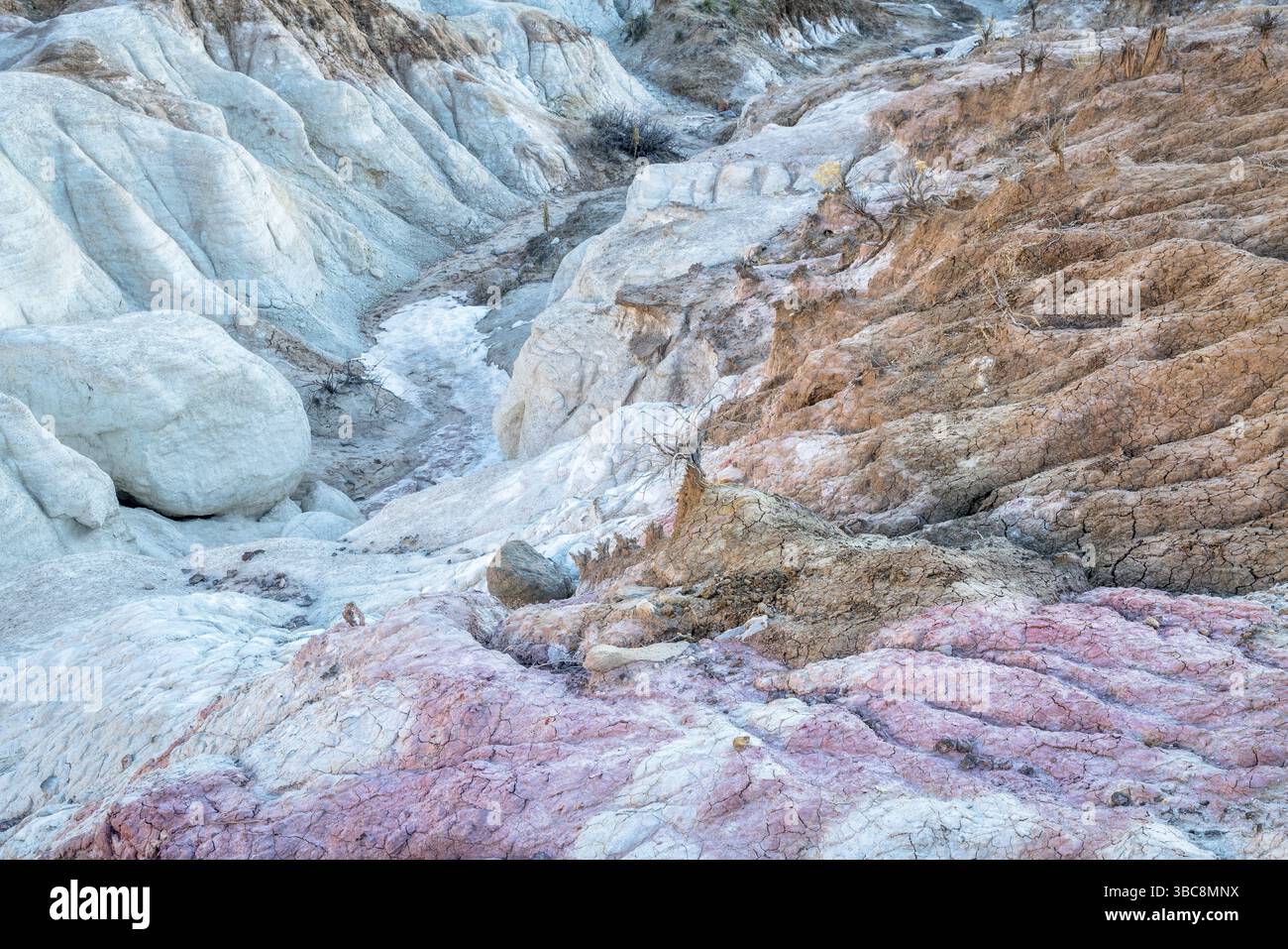 Clay and sandstone erosion geological formations in Paint Mine ...