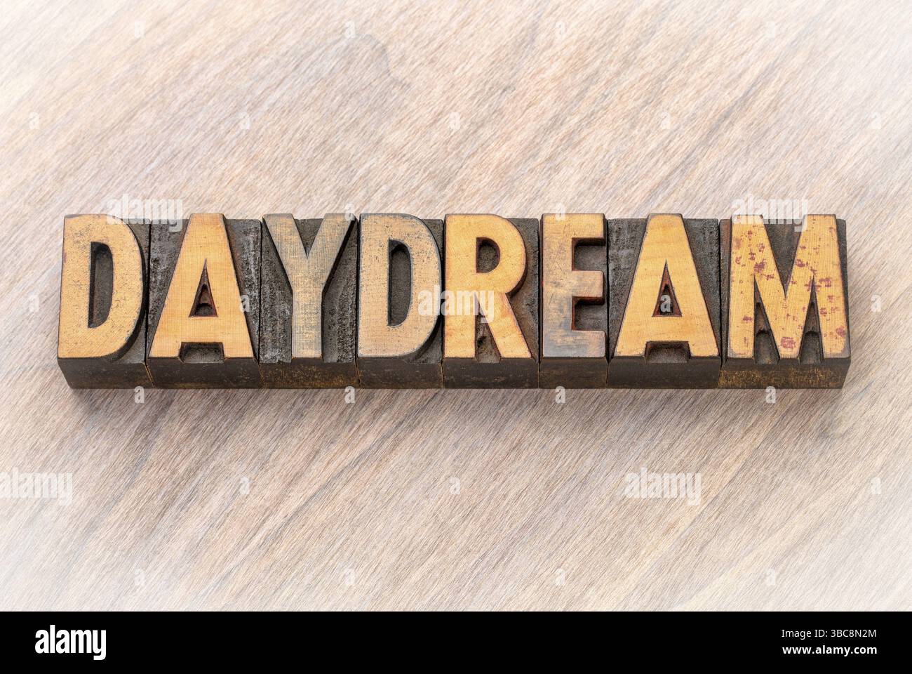 Daydream - word abstract in vintage letterpress wood type printing ...