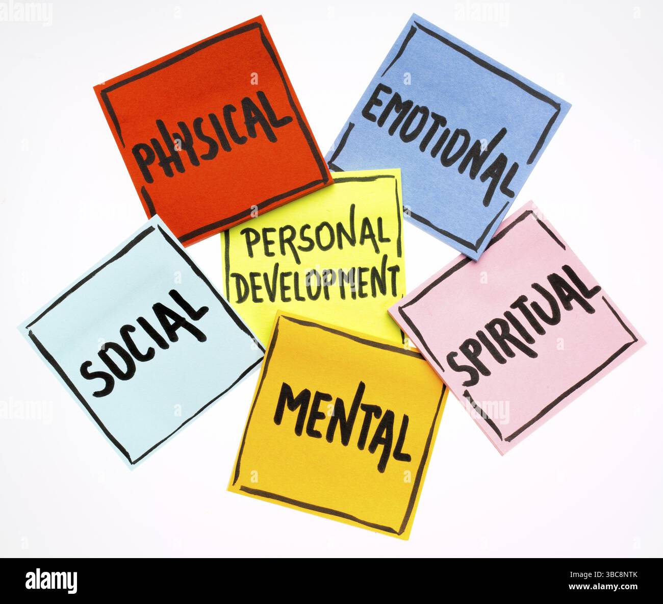 Personal development concept - handwriting in black ink on isolated ...