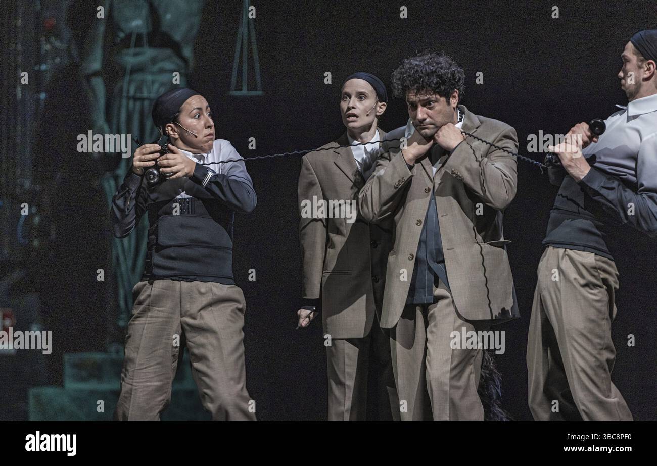 Trial based on Franz Kafka at the Maxim Gorki Theatre in Berlin in a ...