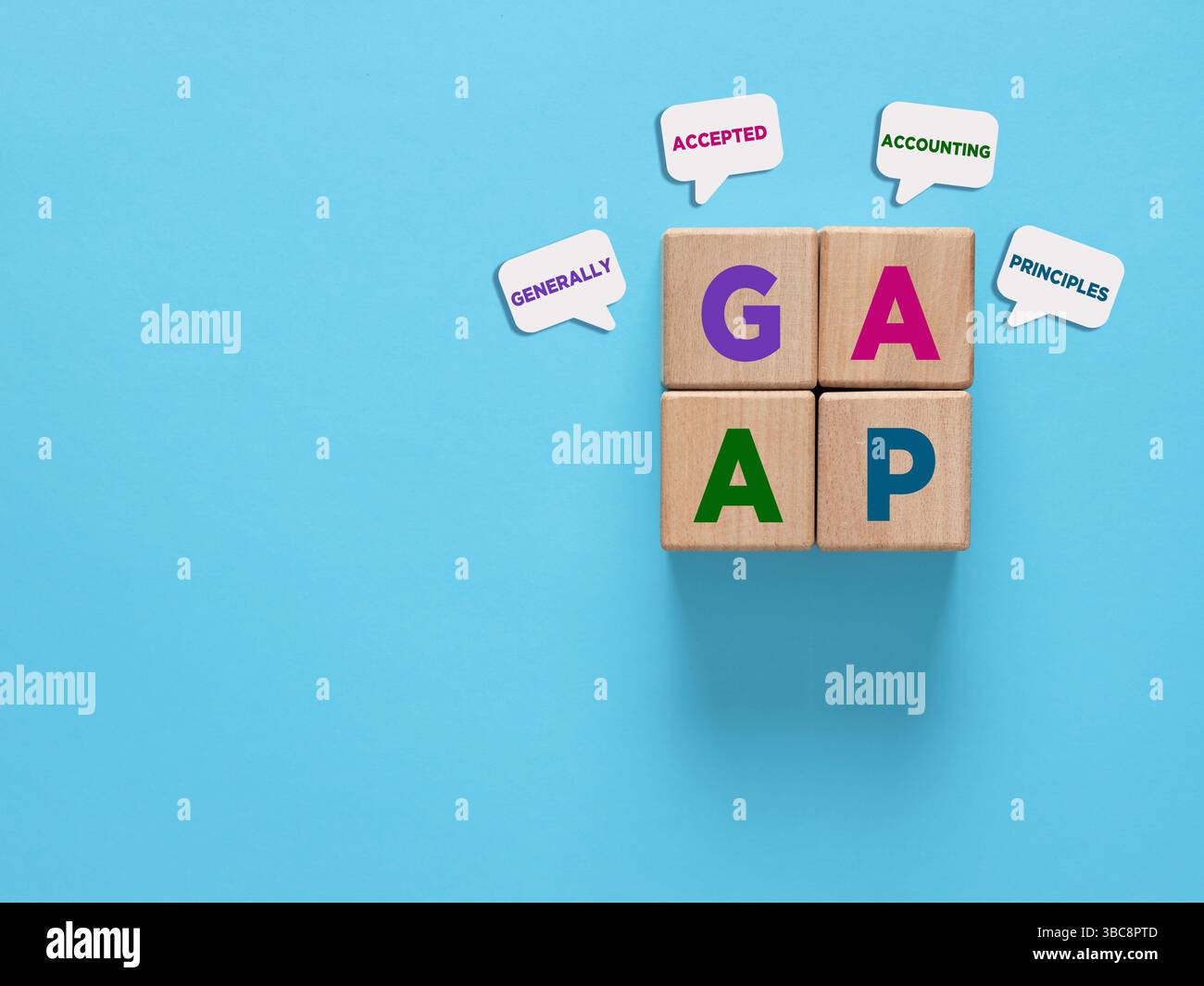 Wooden cubes composing the acronym GAAP meaning Generally Accepted ...