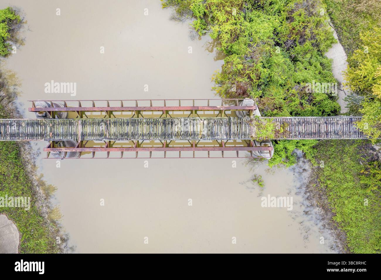 Trestle of abandoned railway across Cache River in Illinois above ...