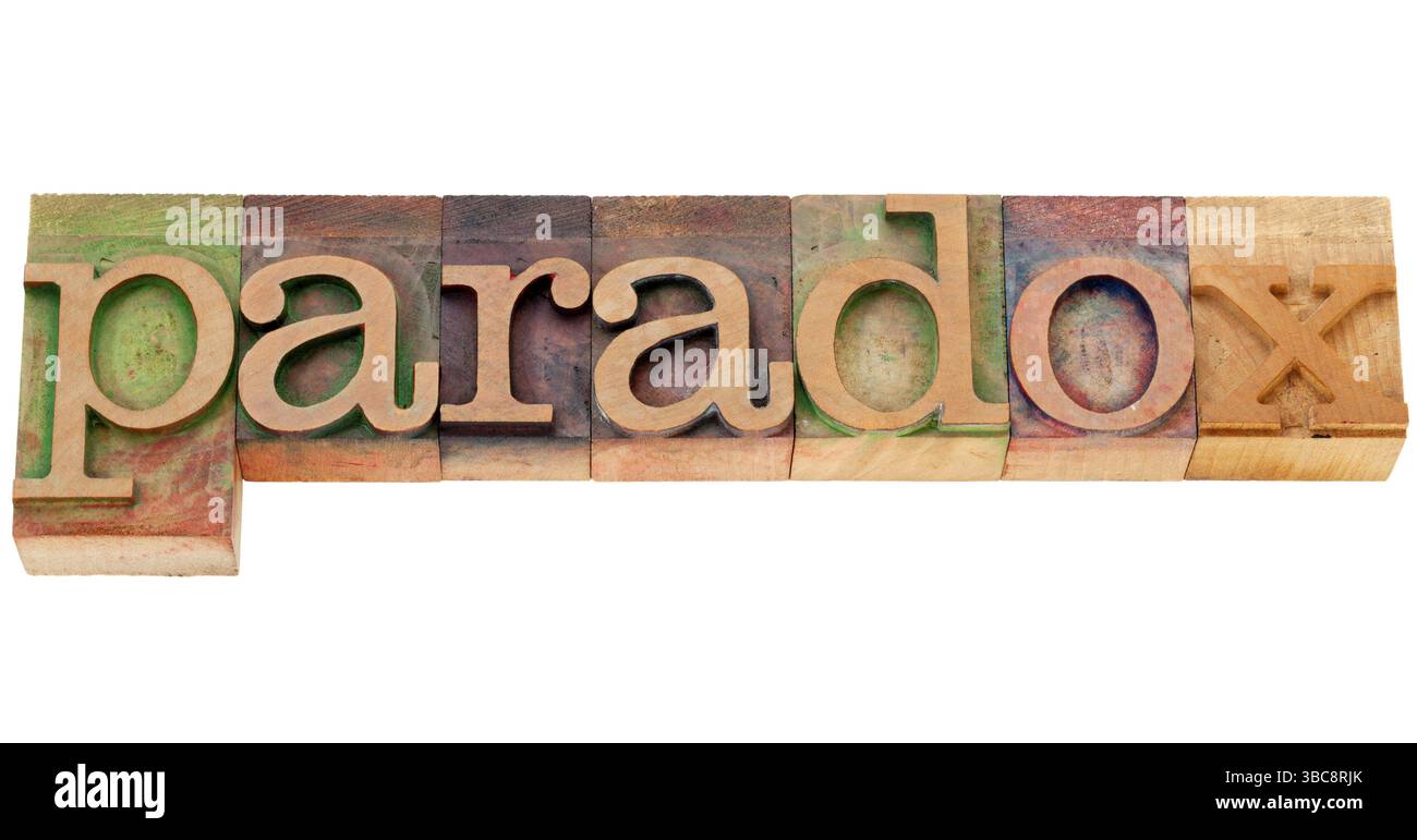 Paradox - isolated word in vintage wood letterpress printing blocks ...