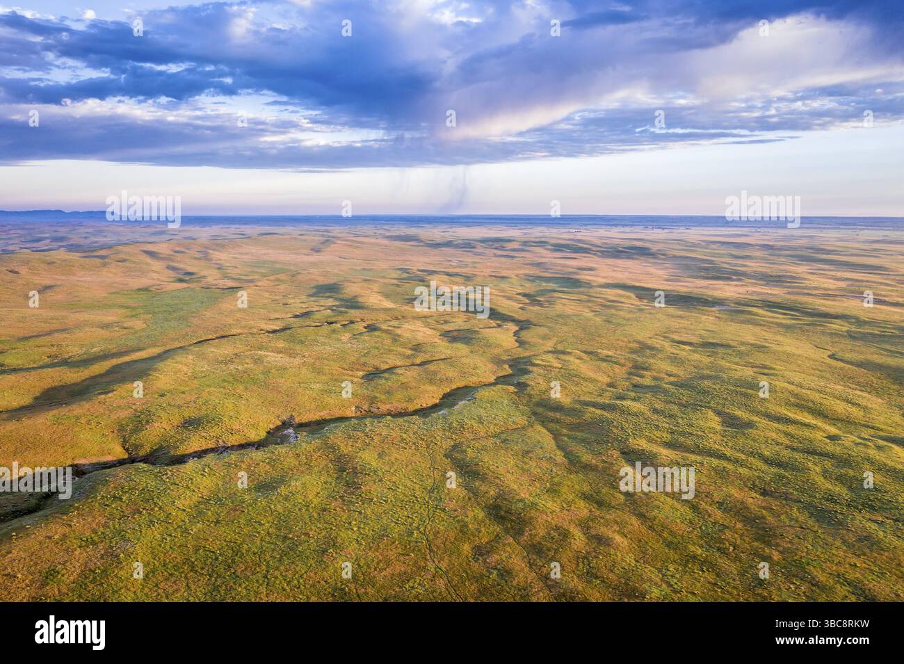 Summer sunrise over Nebraska Sandhills as seen from Courthouse and Jail ...