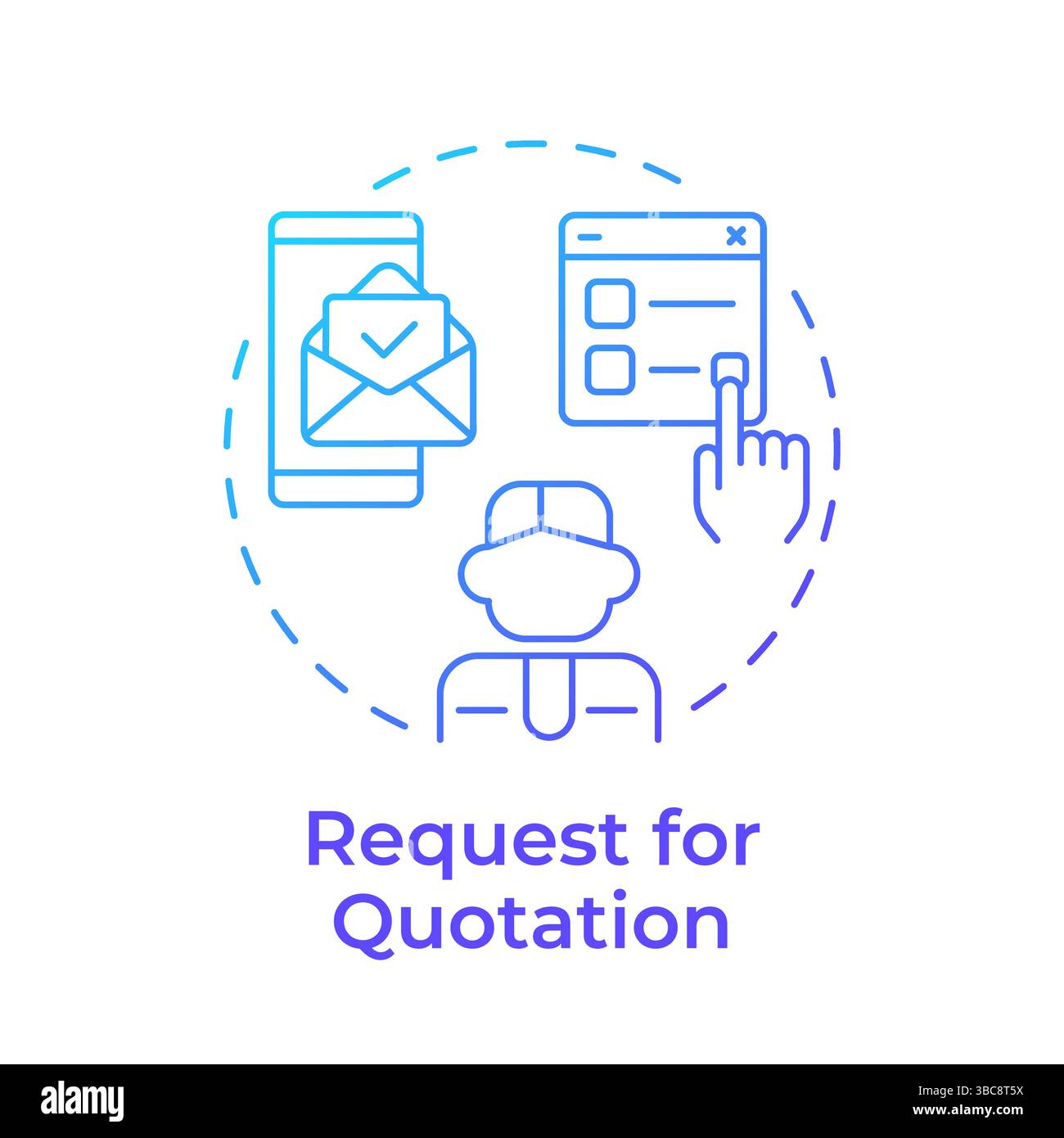 Request for quotation blue gradient concept icon Stock Vector Image ...