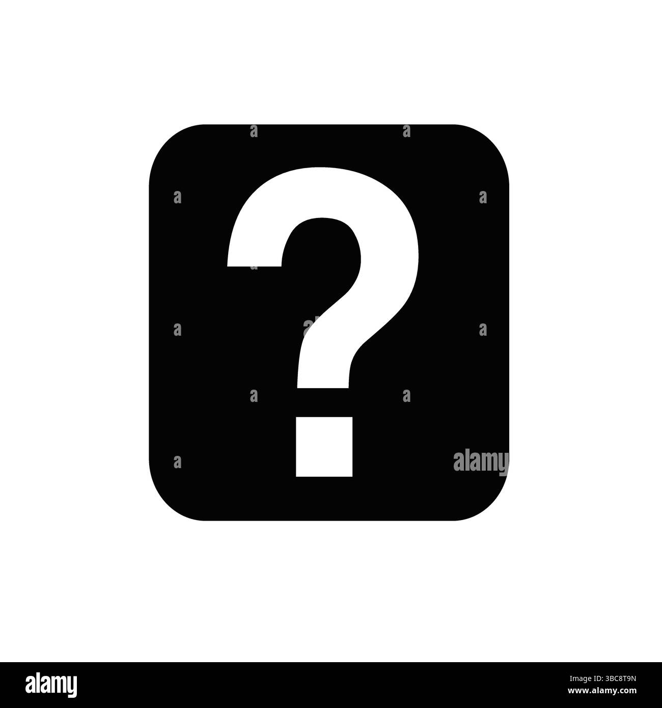 Black Question Mark Icon Isolated – Bold Symbol on White Background ...