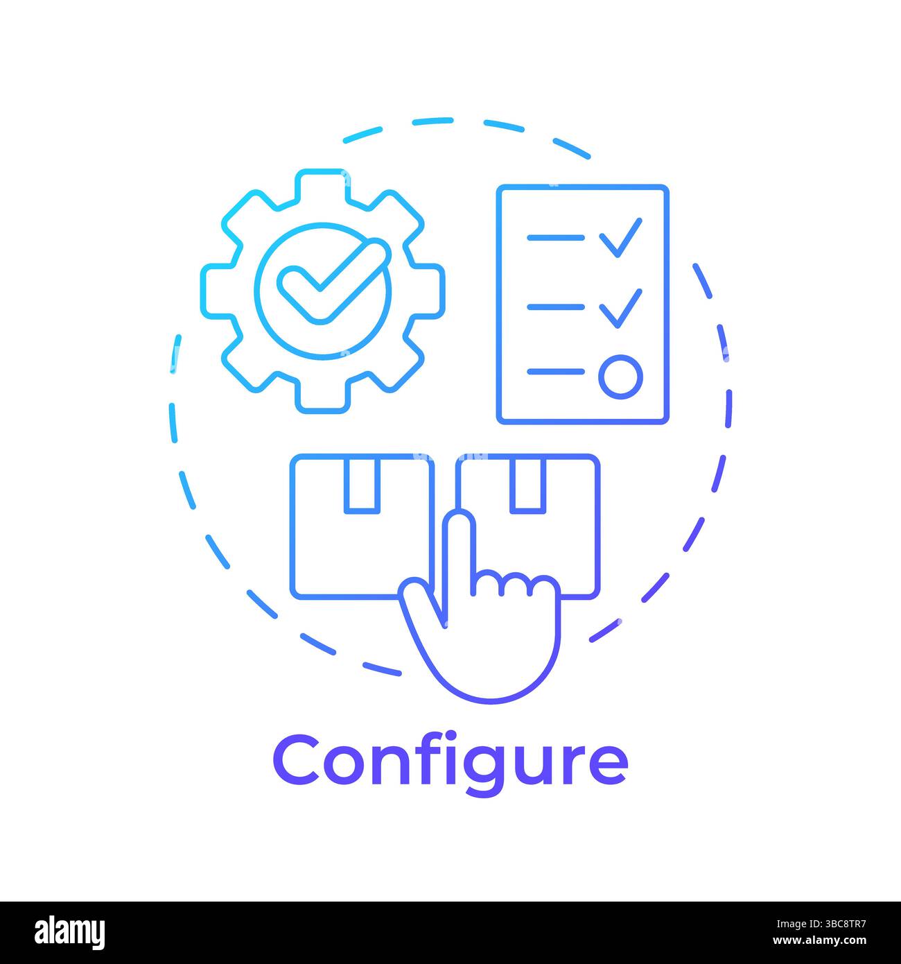 Configure blue gradient concept icon Stock Vector Image & Art - Alamy