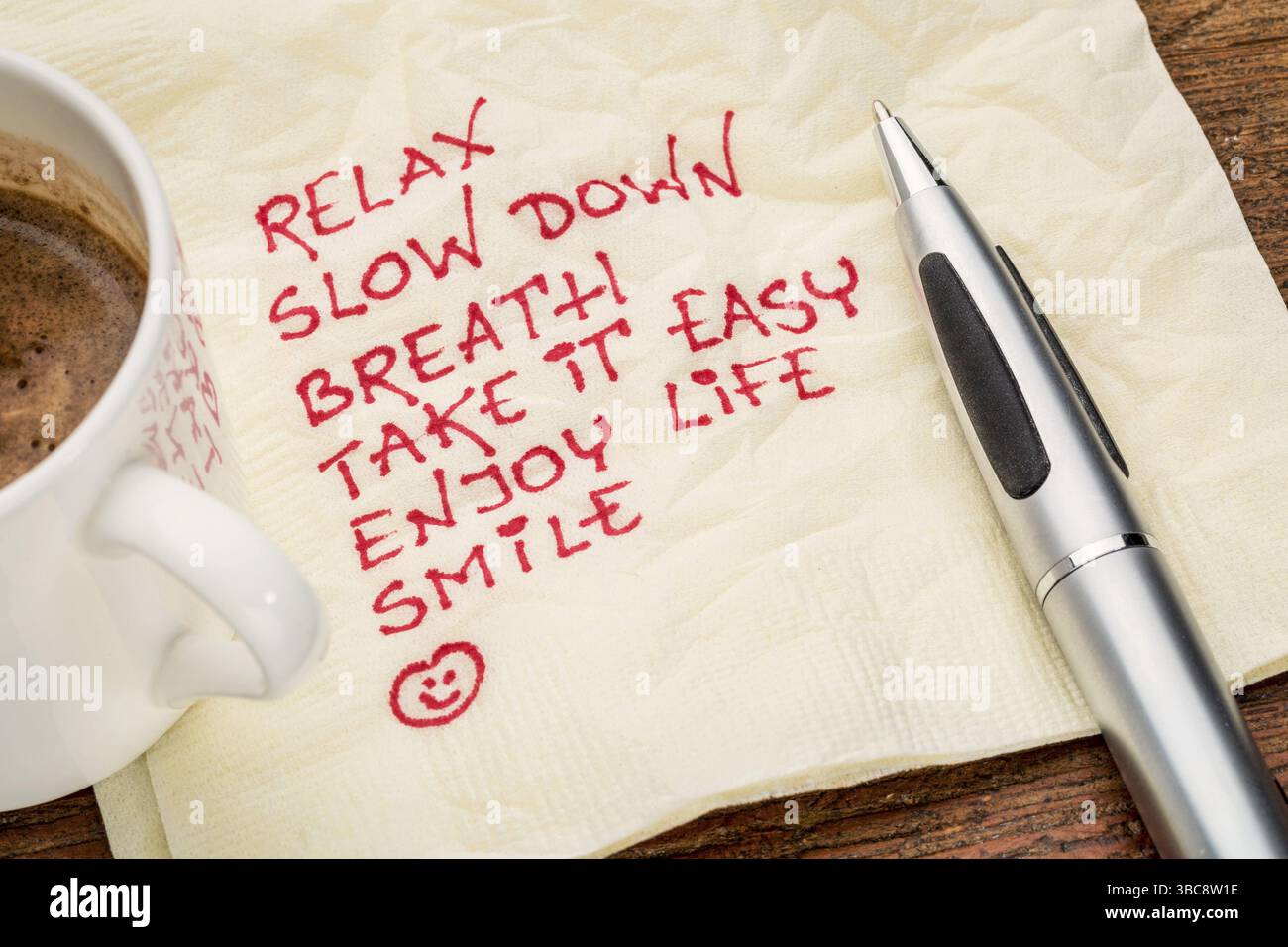 Stress reduction concept - relax, slow down, breath, take it easy ...