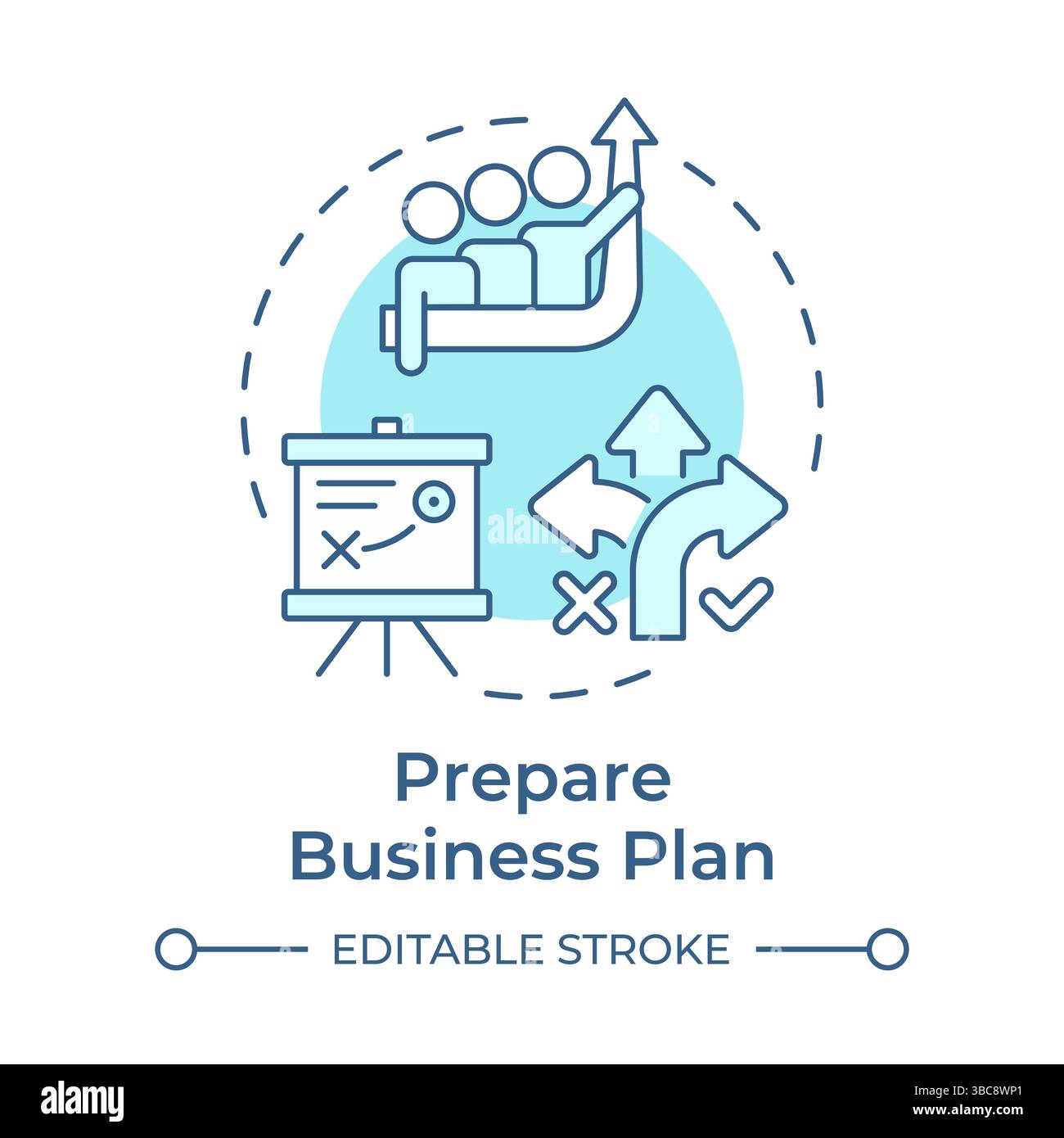 Prepare business plan soft blue concept icon Stock Vector Image & Art ...