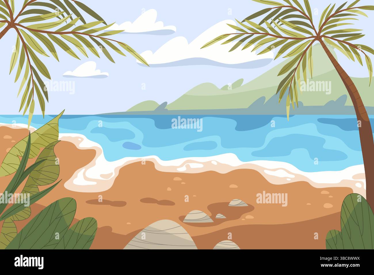 Ocean horizon backdrop Stock Vector Images - Alamy