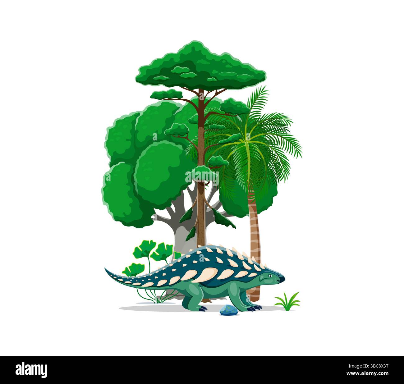 Prehistoric nodosaurus dinosaur character. Paleontology dinosaur cute ...