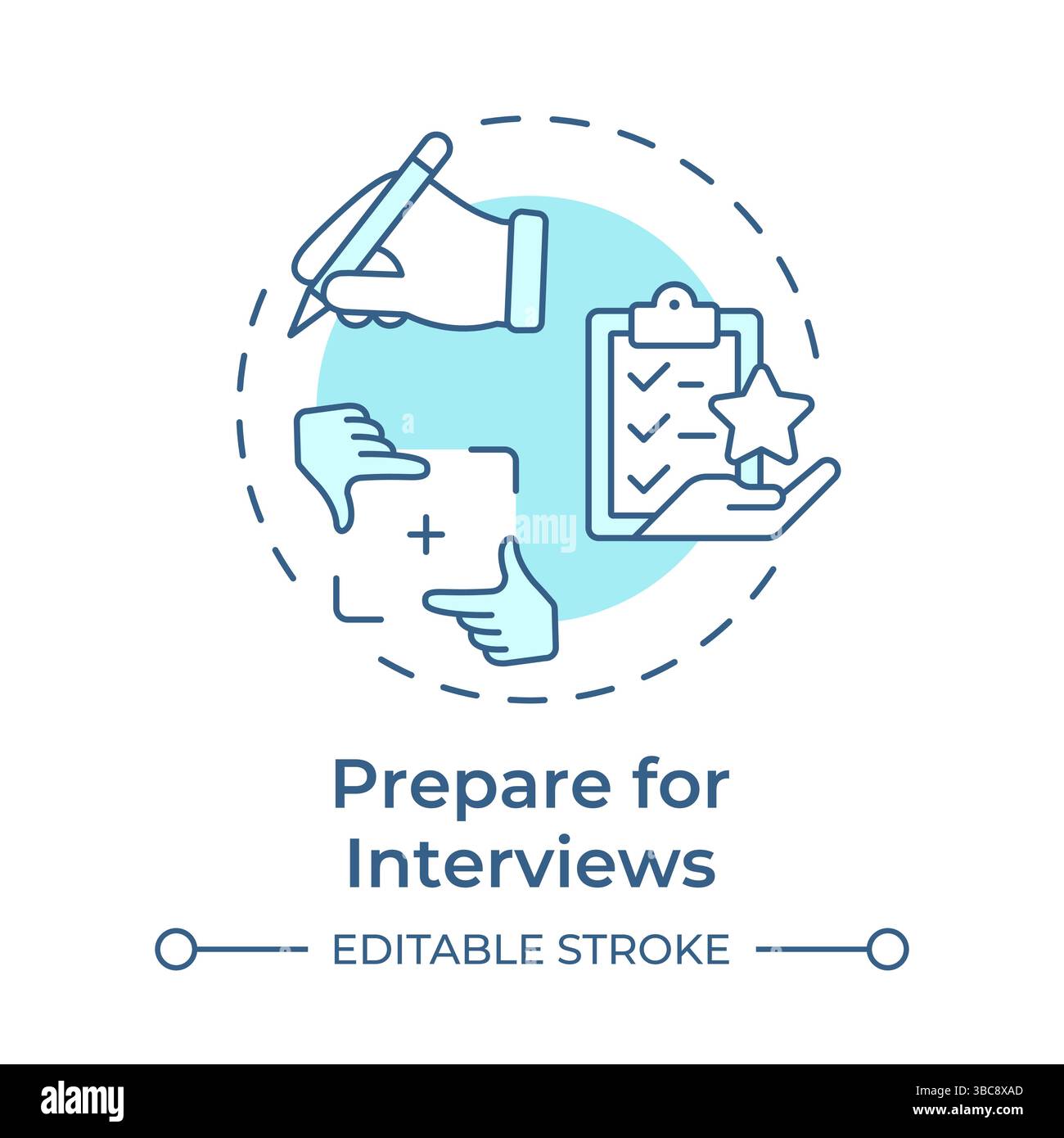 Prepare for interviews soft blue concept icon Stock Vector Image & Art ...