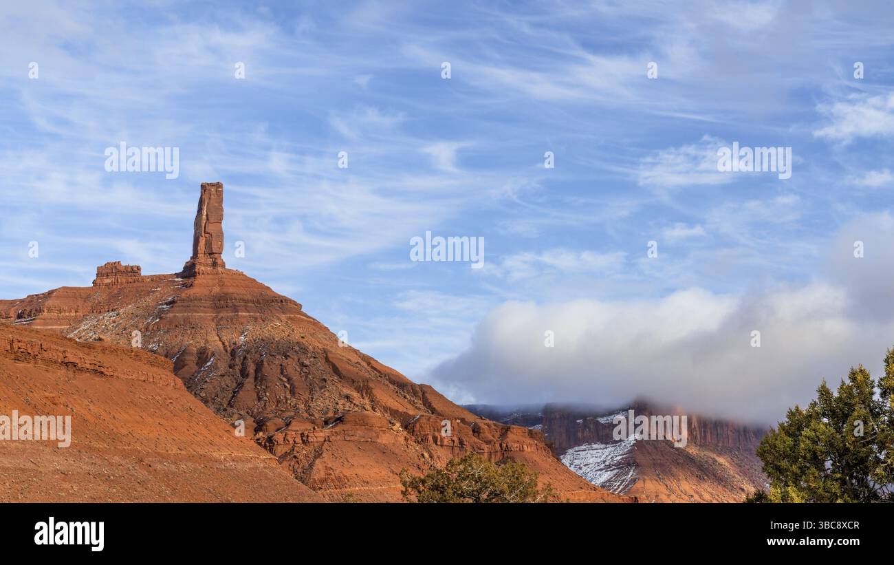 Castleton Tower, iconic rock formation in Castle Valley near Moab, Utah ...
