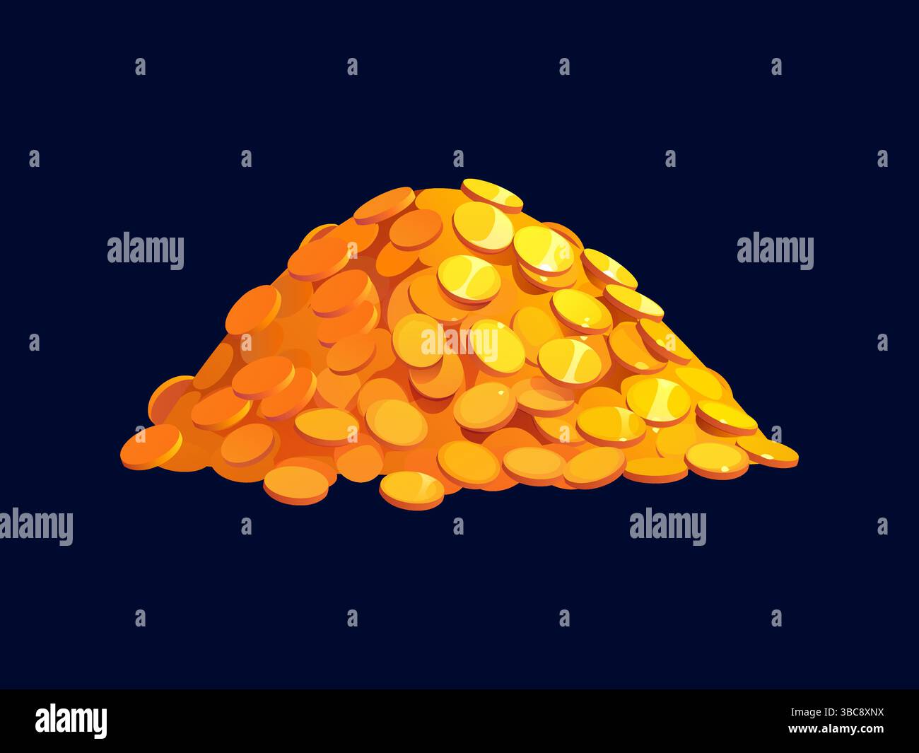 Pile of shiny gold coins ancient Egypt game icon, Egyptian treasure ...
