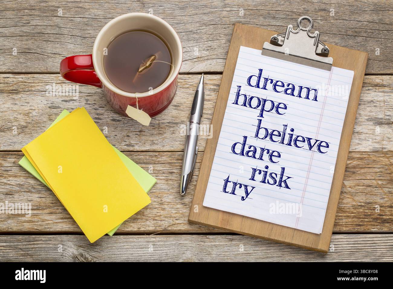 Dream, hope, believe, dare, risk and try - inspirational words on ...