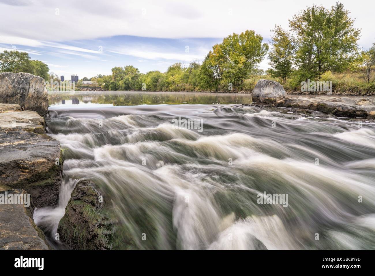 Water diversion dam on the South Platte River in northern Colorado ...