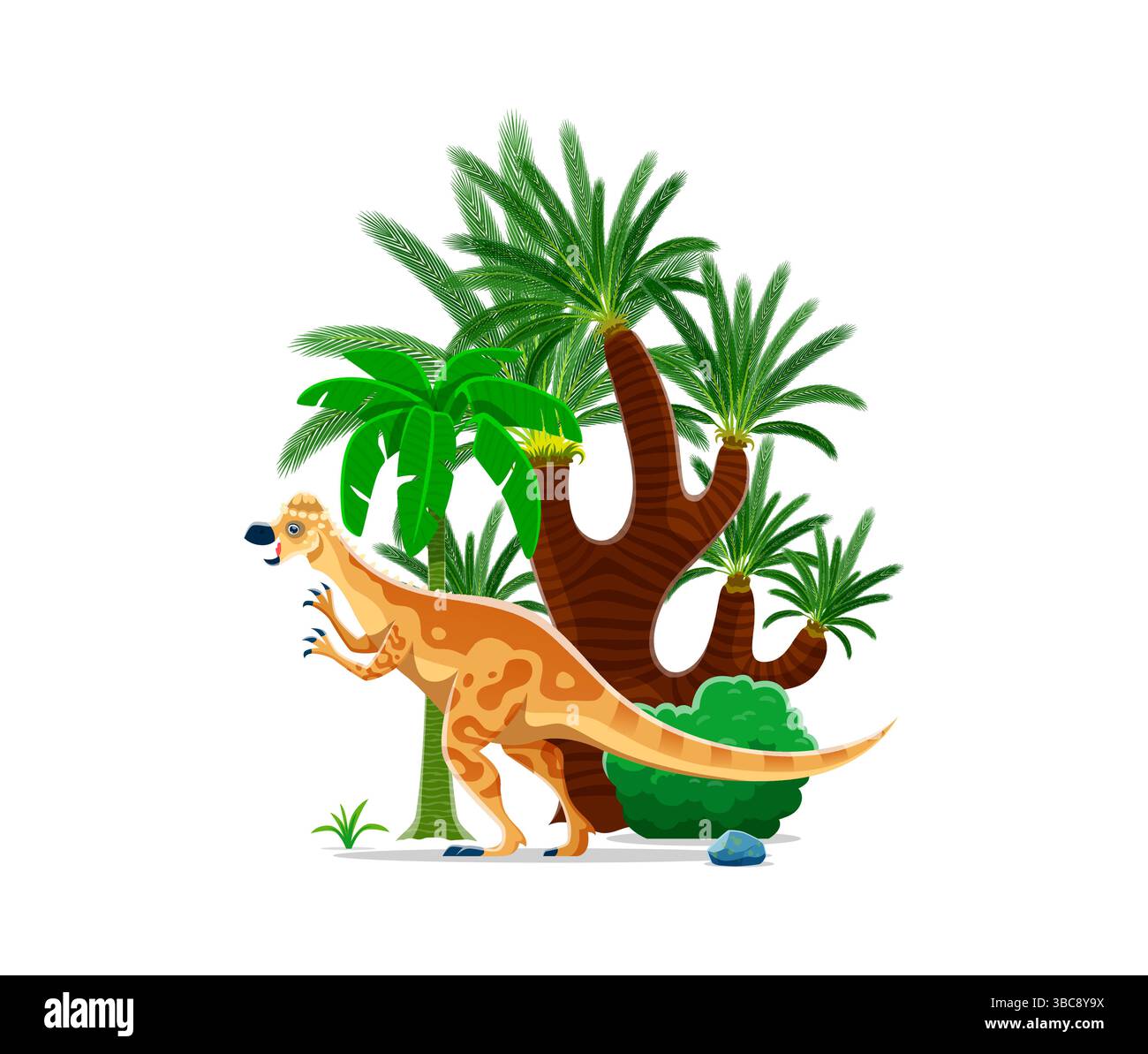 Pachycephalosaurus prehistoric dinosaur character. Isolated cartoon ...