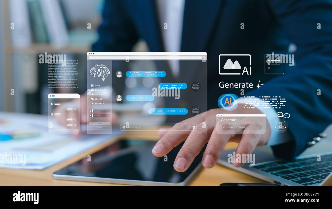 Hand interacts digital dashboard hi-res stock photography and images - Alamy